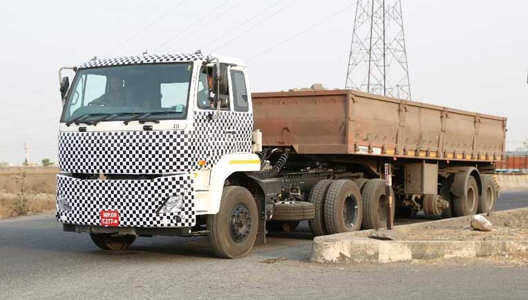 Volvo Eicher new heavy duty truck spotted testing on Indore roads